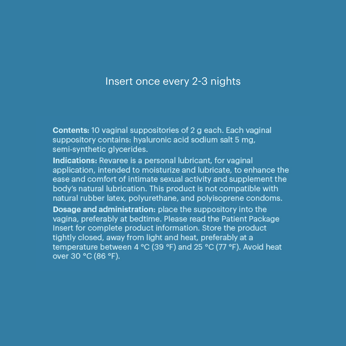 Revaree | Hyaluronic Acid Vaginal Dryness Suppository | Bonafide