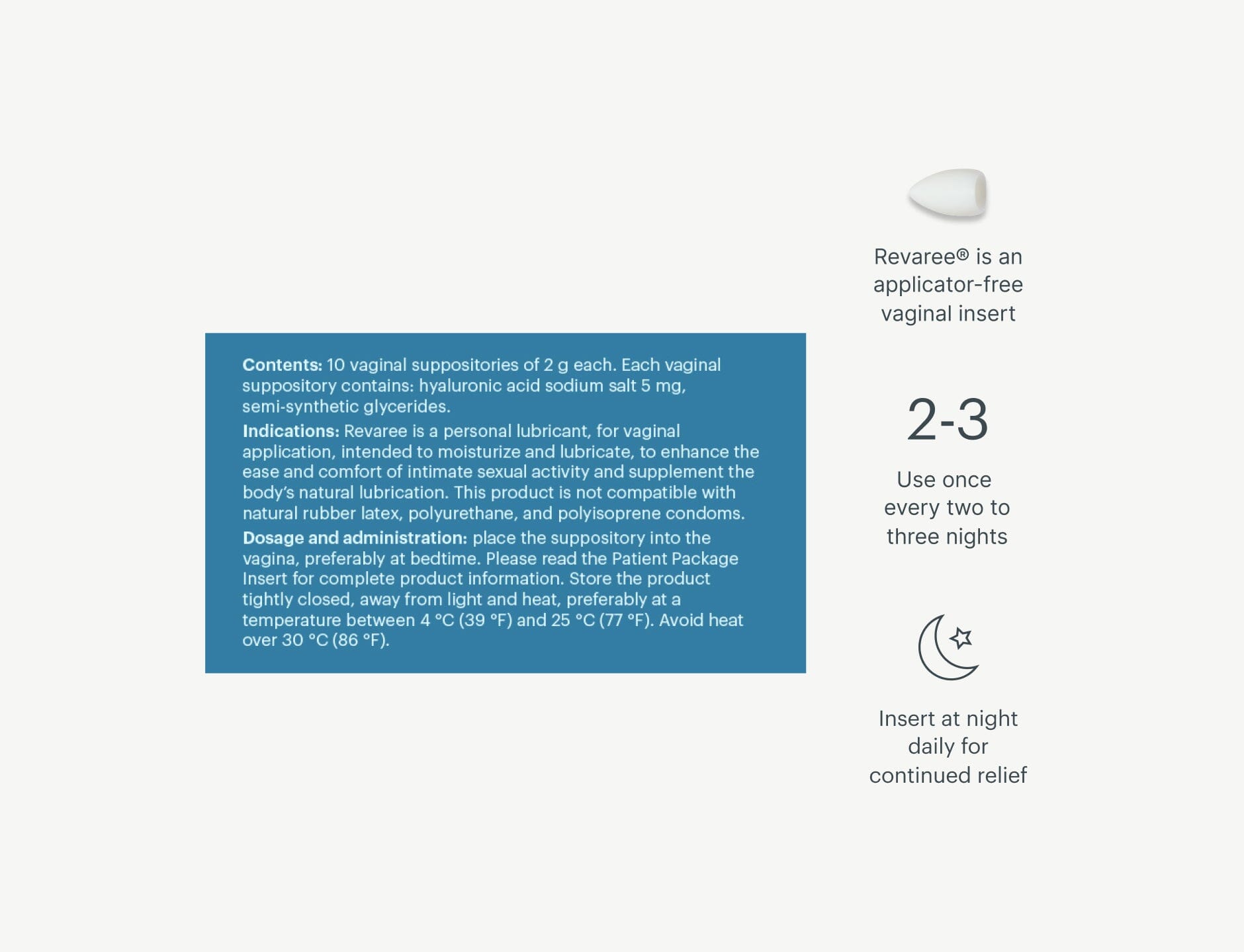 Revaree | Hyaluronic Acid Vaginal Dryness Suppository | Bonafide