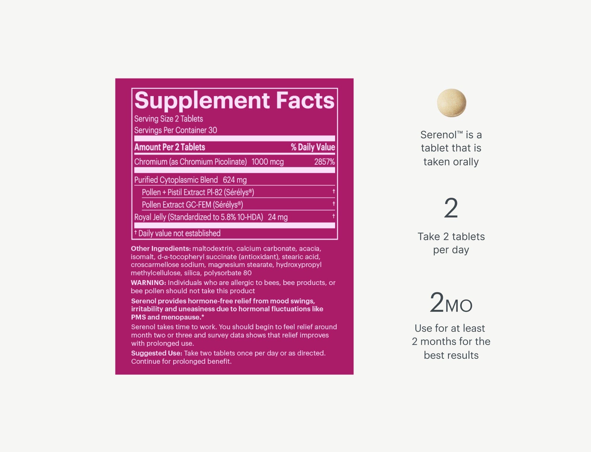 Serenol | PMS Supplement | Naturally Powerful & Hormone-Free | Bonafide