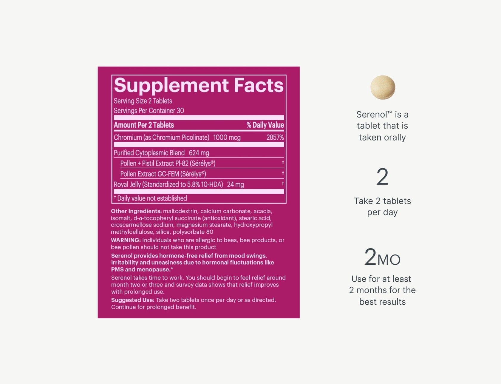 Serenol | PMS Supplement | Naturally Powerful & Hormone-Free | Bonafide