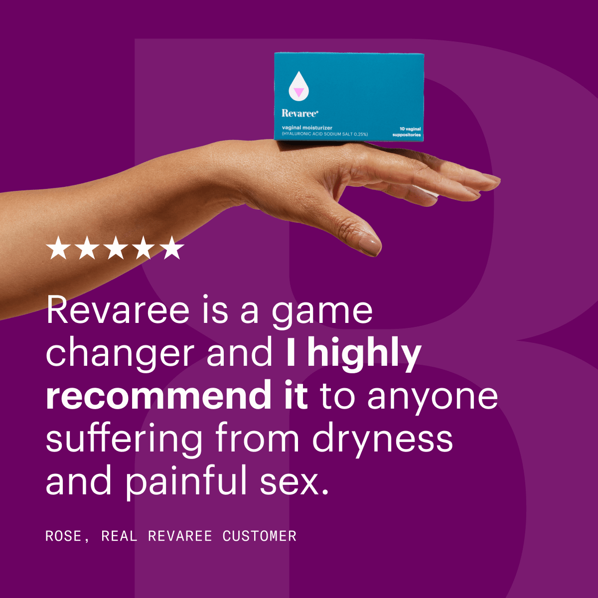 Revaree | Hyaluronic Acid Vaginal Dryness Suppository | Bonafide